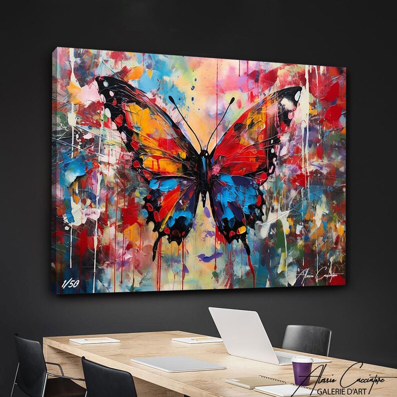 Butterfly Wall Art Canvas Above Bed Wall Art Prints Colorful - Etsy