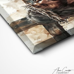 Abstract Christian Art Modern, Large Religious Wall Art Framed, Jesus Painting Canvas ...