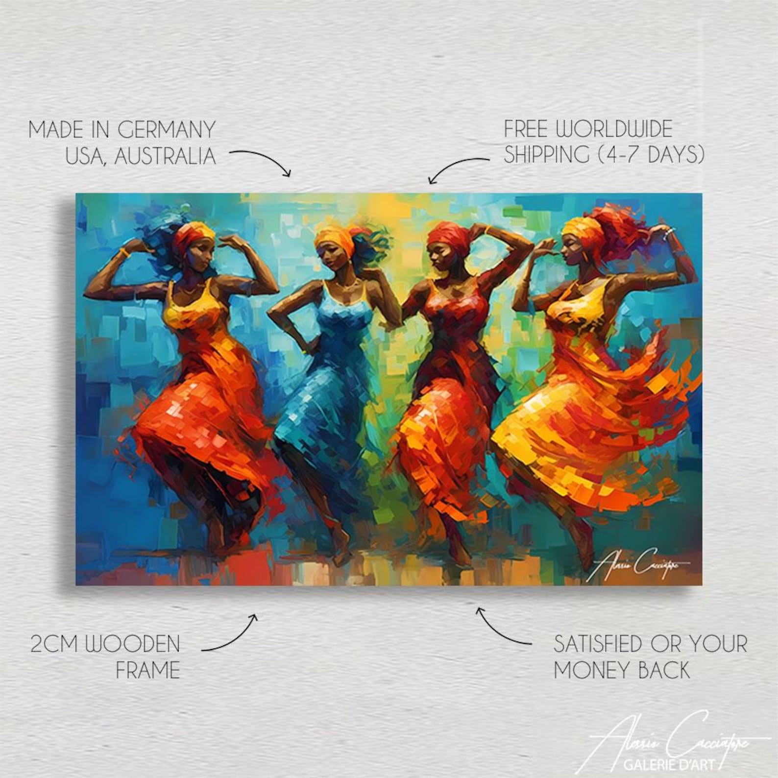 African Wall Art Canvas, African Women Painting Abstract, African ...