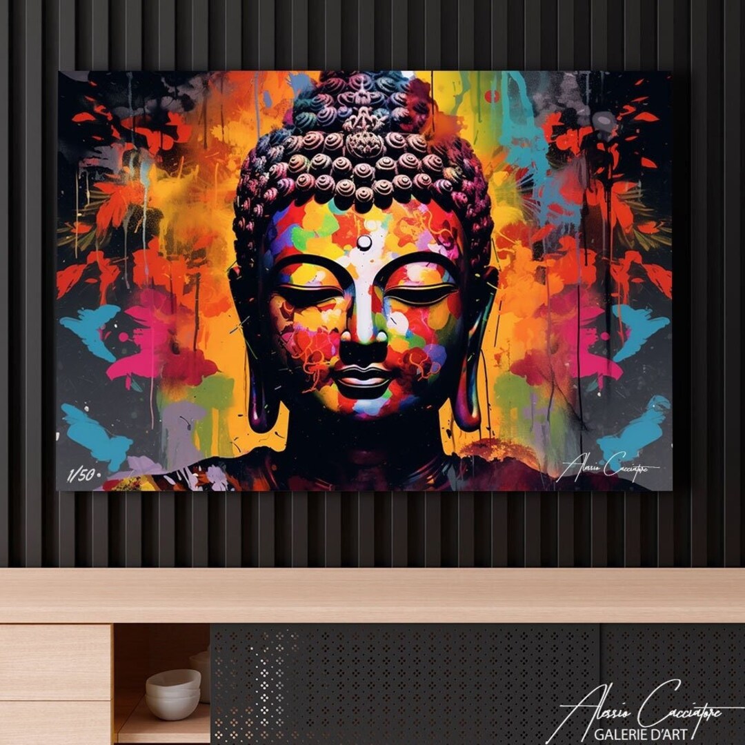 Buddha Canvas Painting, Modern Pop Art Print, Modern Buddha Art, Pop ...