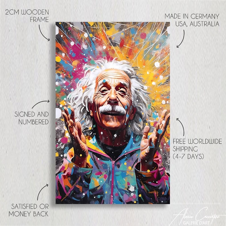 Albert Einstein Wall Art, Canvas Pop Art Print, Pop Culture Wall Art ...