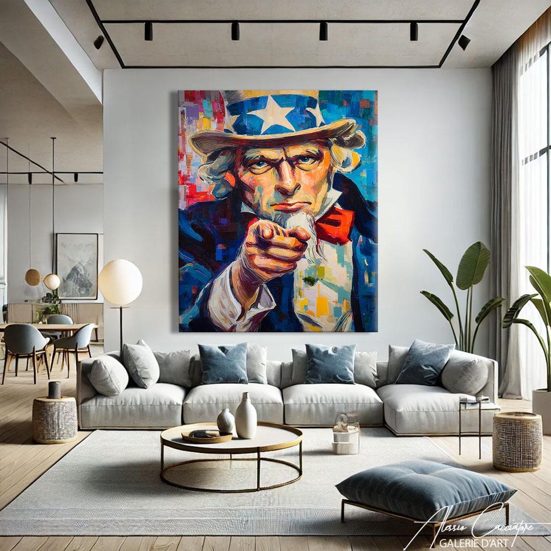 Uncle Sam Art Print, Patriotic Decor for Home, Pop Art Wall Art ...