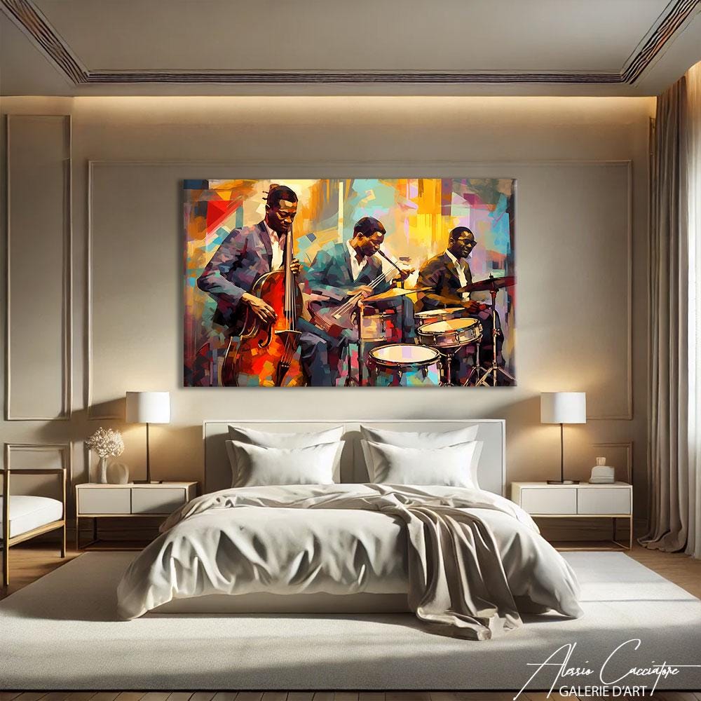 Abstract Jazz Music Wall Art African American, Musician Prints, African ...