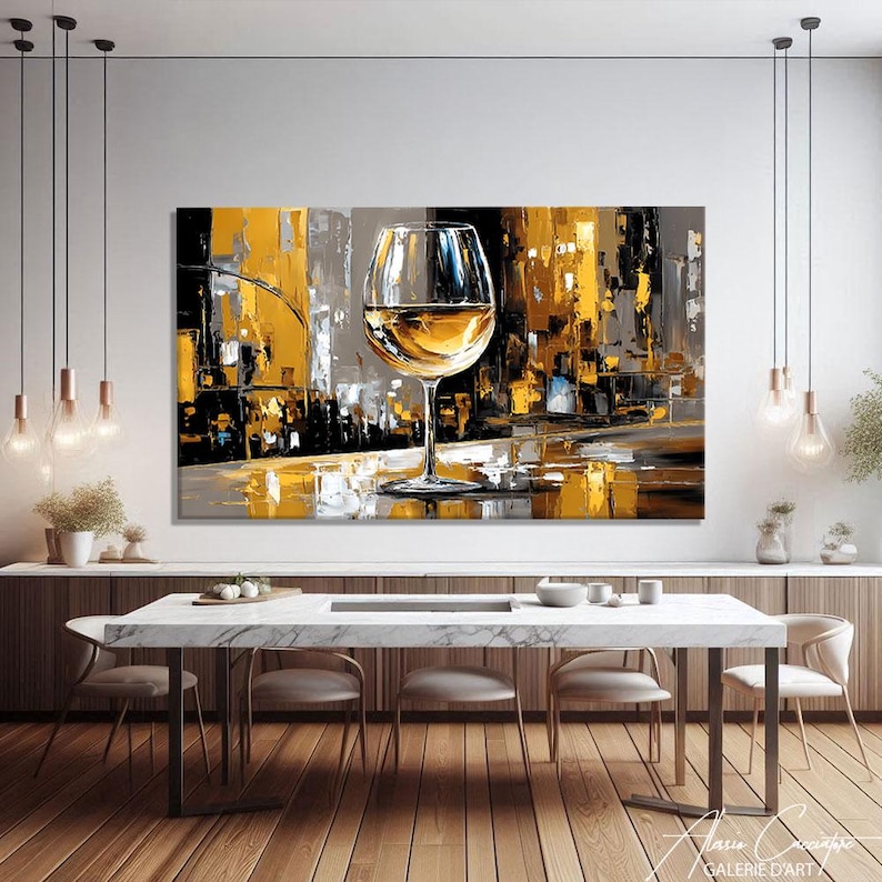 Wine Print for Kitchen, Chic Wall Art Print, Dining Room Decor Abstract ...