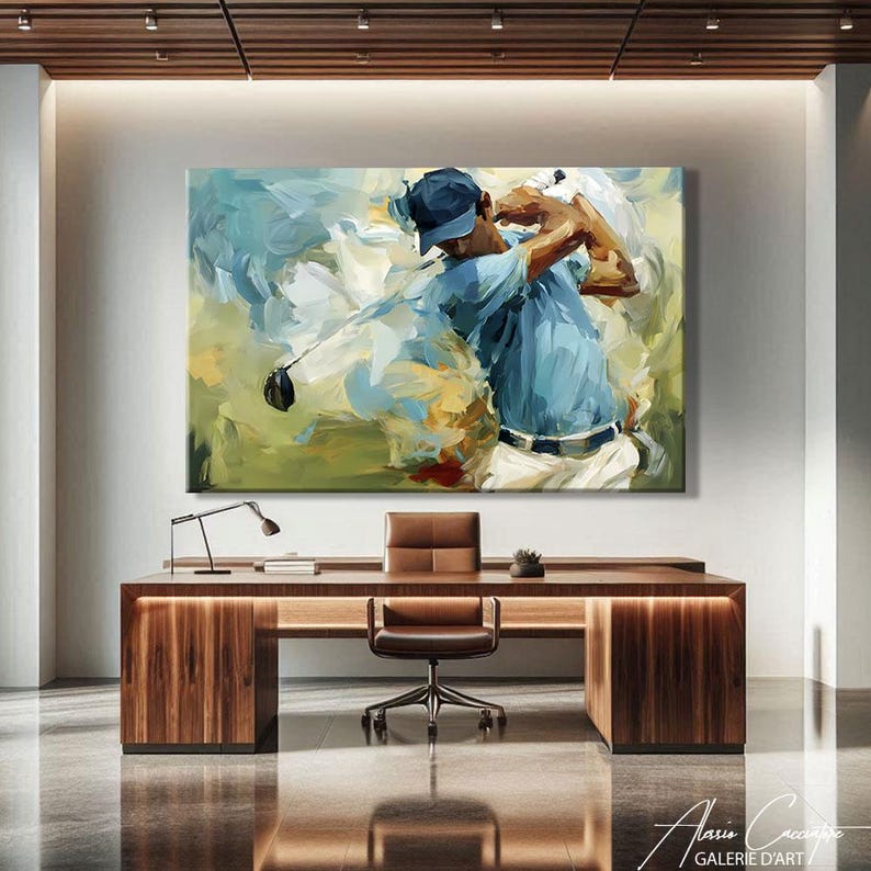Abstract Golf Art Framed, Golf Wall Decor Prints, Sports Wall Art for ...