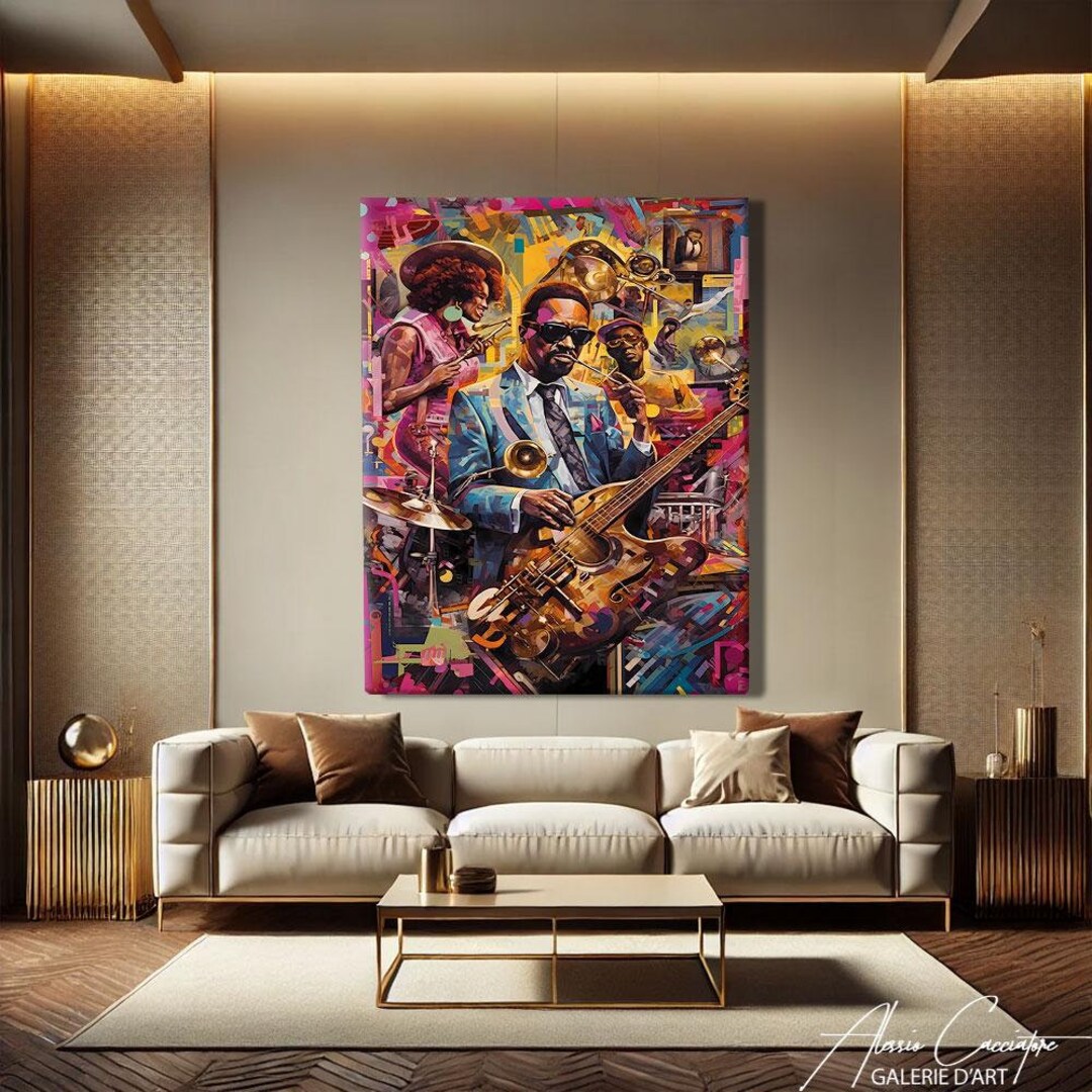 Modern Jazz Prints, Music Studio Decor Gifts, Colorful Jazz Art Canvas ...