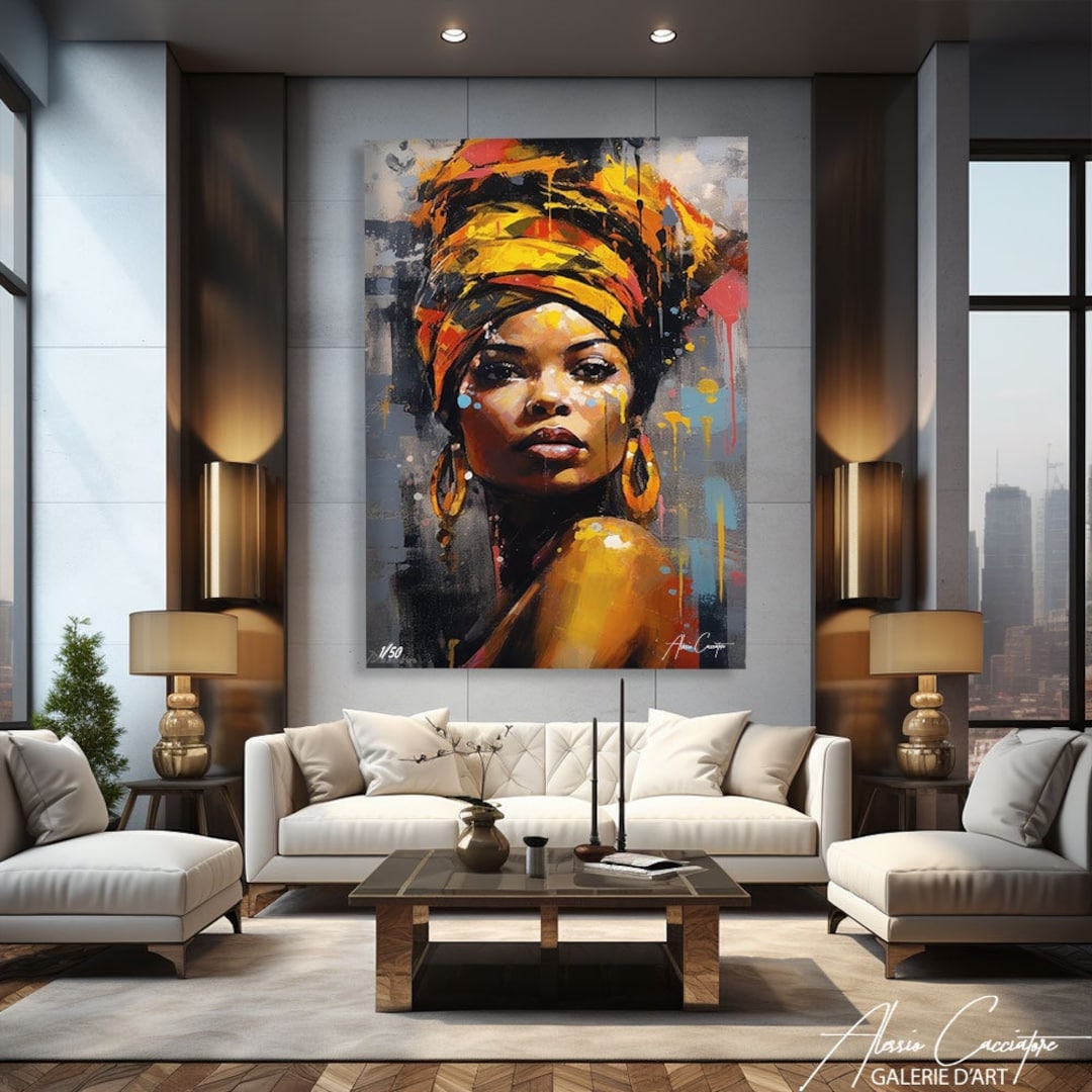 African American Wall Art for Living Room, Large Abstract Painting Canvas, African Canvas Art ...