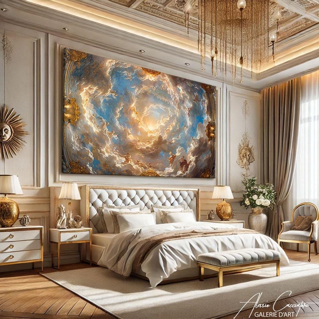 Heaven Art Print, Celestial Print, Bedroom Wall Decor Over the Bed ...