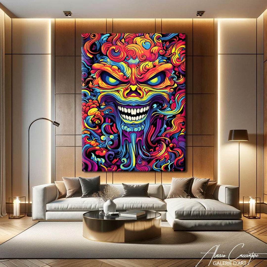 Psychedelic Art Print, Funky Wall Art Prints, Gothic Art Print, Trippy ...