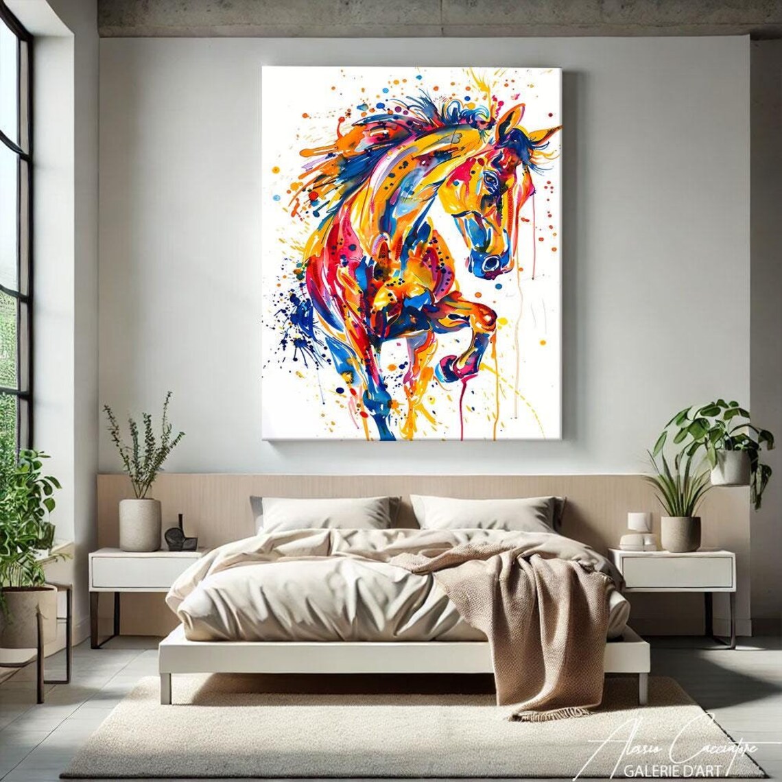 Abstract Horse Wall Art, Kids Room Decor Girls, Equestrian Art Print ...