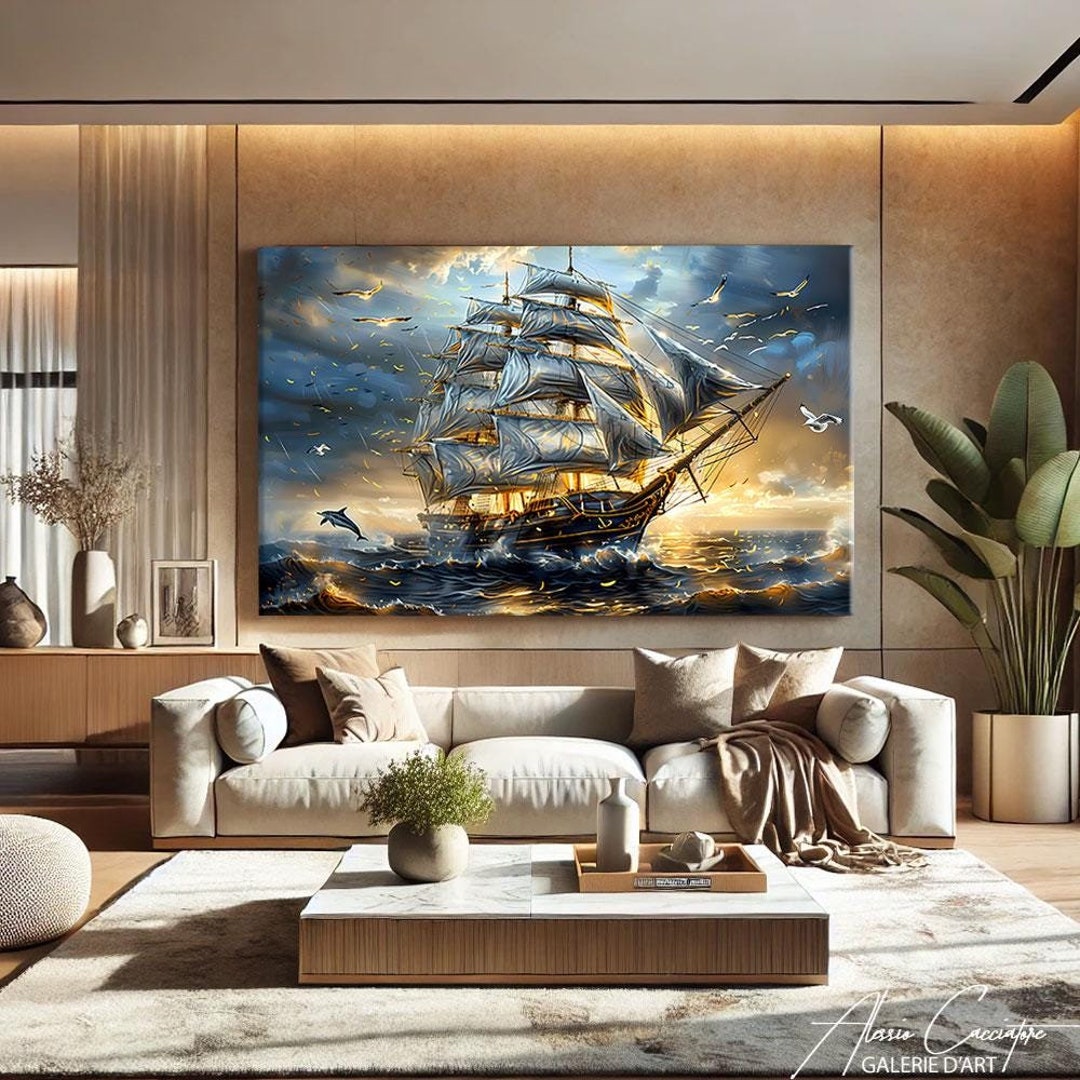 Sailboat Print Wall Art, Ocean Wall Art Framed, Sailboat Wall Decor ...