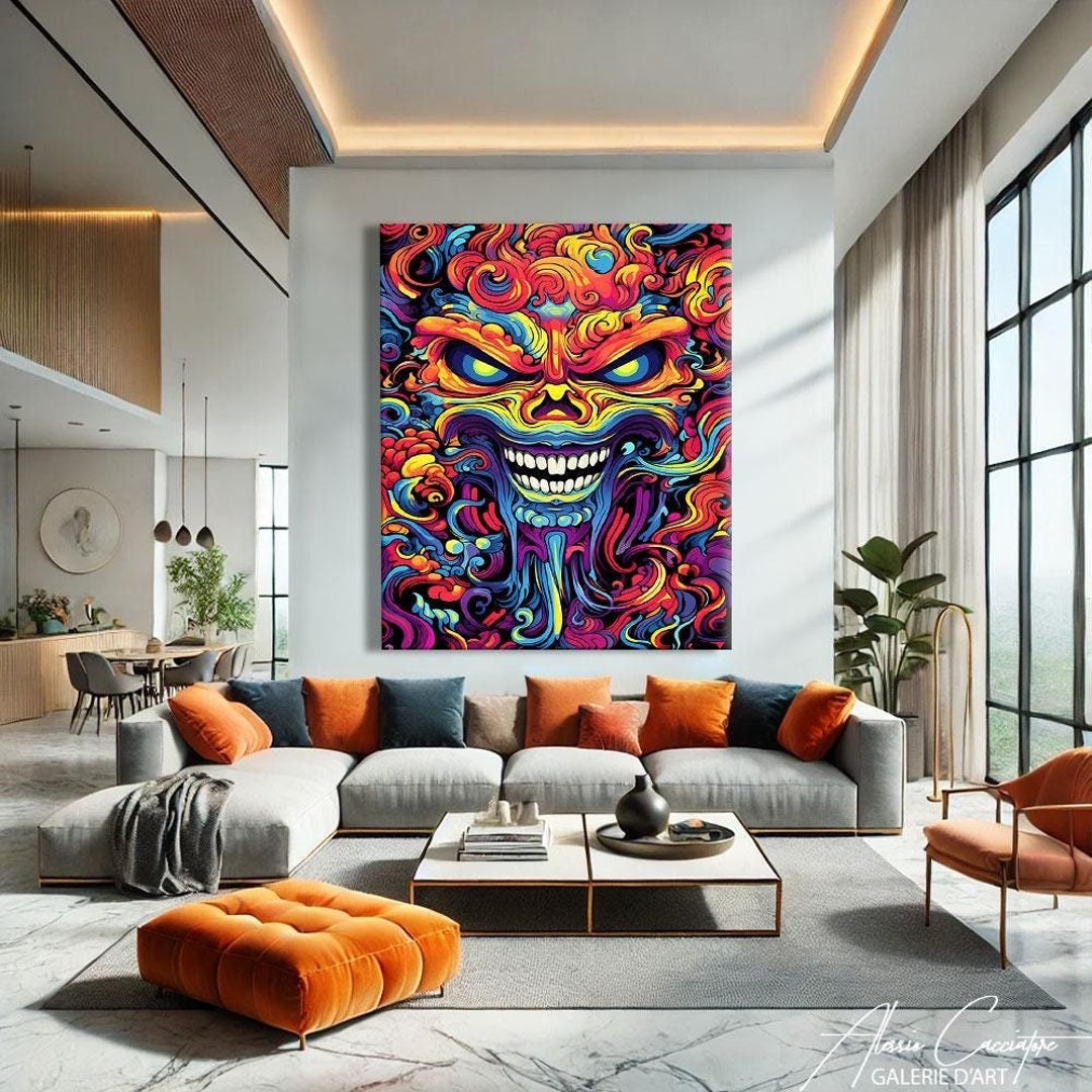 Abstract Psychedelic Art Print, Gothic Decor for Home, Psychedelic Wall ...