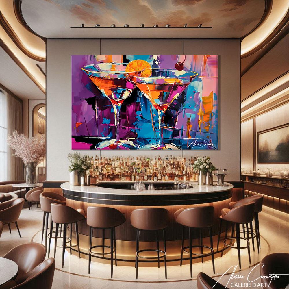 Cocktail Wall Art Print, Modern Bar Decor for Home Bar, Large Canvas ...