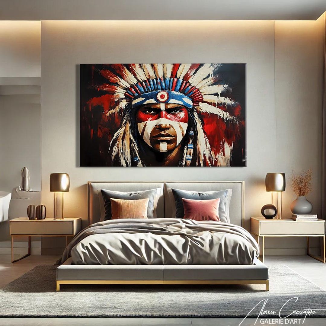 Aboriginal Art Canvas, Native American Art, Feather Wall Art Canvas ...