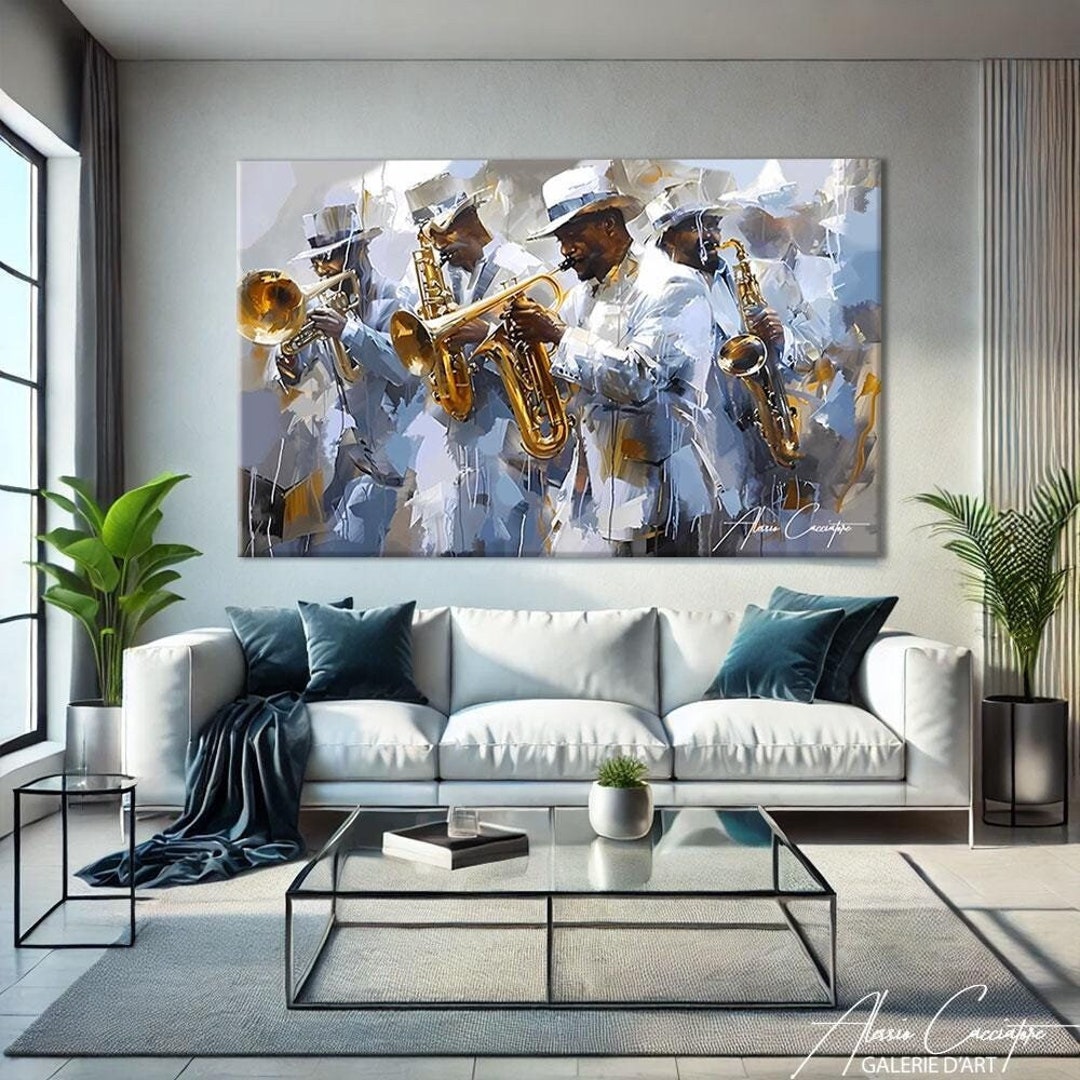 Abstract Jazz Music Wall Art, Jazz Canvas Wall Art, African Wall Art ...