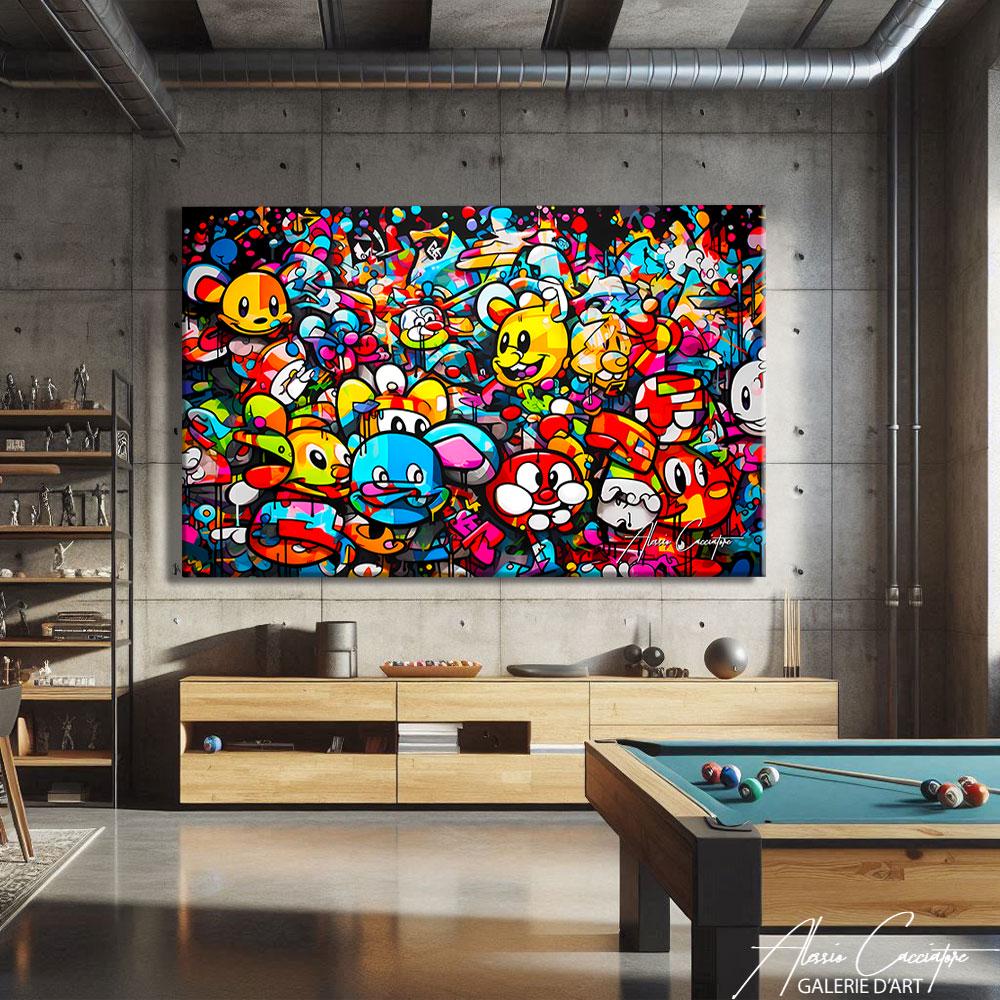 Graffiti Wall Art Canvas, Street Art Painting Framed, Graffiti Art ...