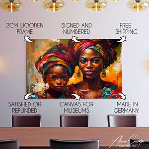 African American Wall Art for Living Room, Large Abstract Painting Canvas Original, African ...