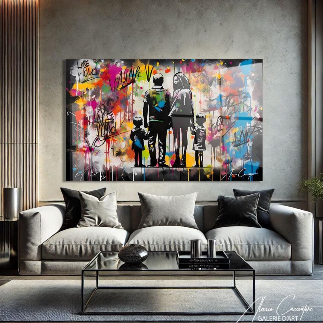 Graffiti Street Art Large Prints, Tempered Glass Wall Art Abstract ...