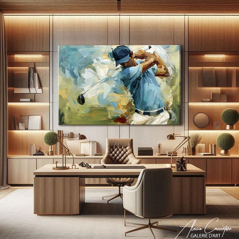 Abstract Golf Art Framed, Golf Wall Decor Prints, Sports Wall Art for ...