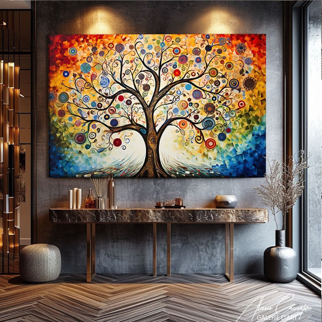 Tree of Life Wall Art Large, Zen Art Print on Canvas, Tree of Life ...