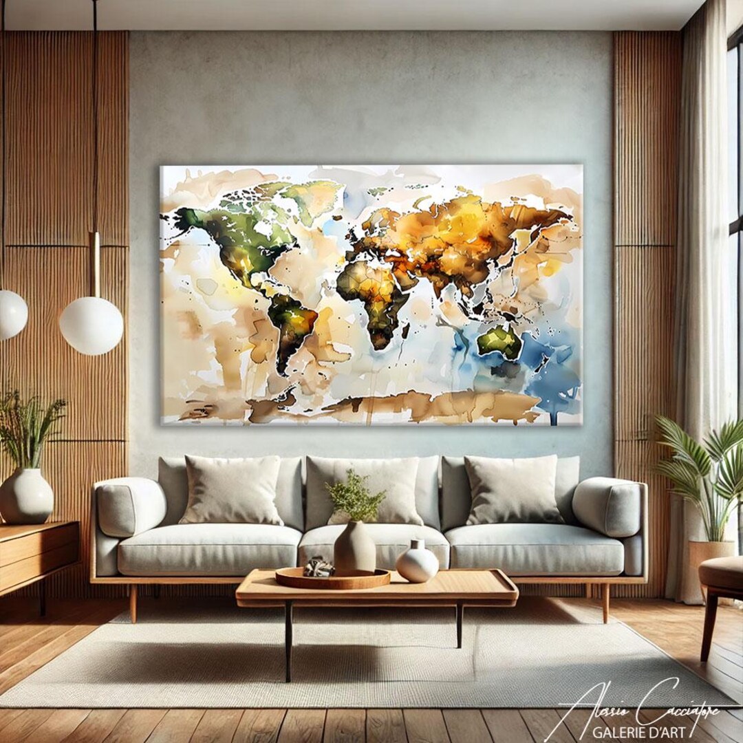 Map of the World Art, Large World Map Wall Art, Classroom Prints, Large ...