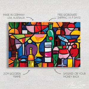Modern Abstract Art Print, Wall Decor for Bar, Cocktail Prints Wall Art ...