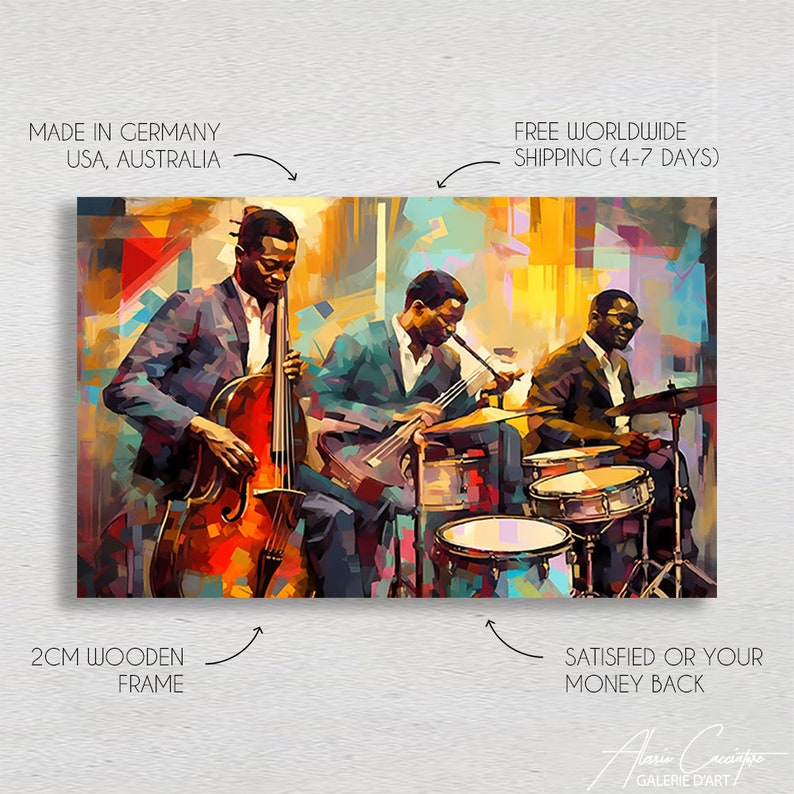 Abstract Jazz Music Wall Art African American, Musician Prints, African ...