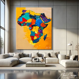 Africa Map Art for Wall, African Map Wall Art, Africa Wall Art Prints ...