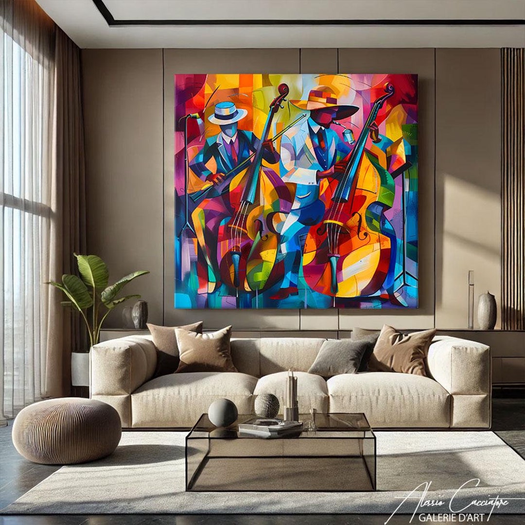 Abstract Music Art, Jazz Prints Art, Colorful Abstract Art Framed, Jazz ...