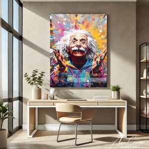 Albert Einstein Wall Art, Glass Printing Wall Art, Pop Culture Art ...