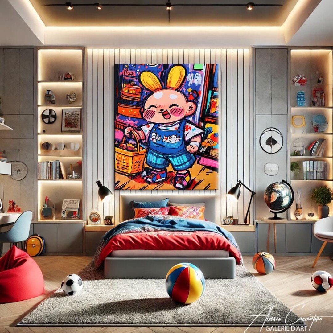 Colorful Cartoon Art Prints, Boy Nursery Decor, Kids Room Artwork ...