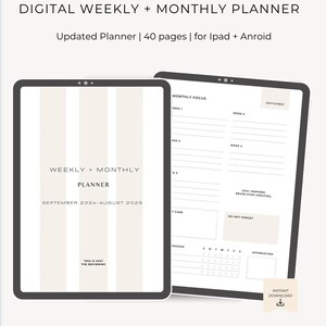 Digital & Printable Monthly Planner. Productive Planner. Daily Planner ...