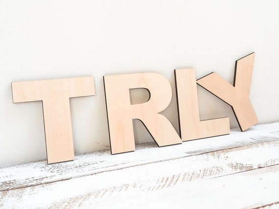 Wooden Letters Alphabet Laser Cut Letters for Wall Home | Etsy