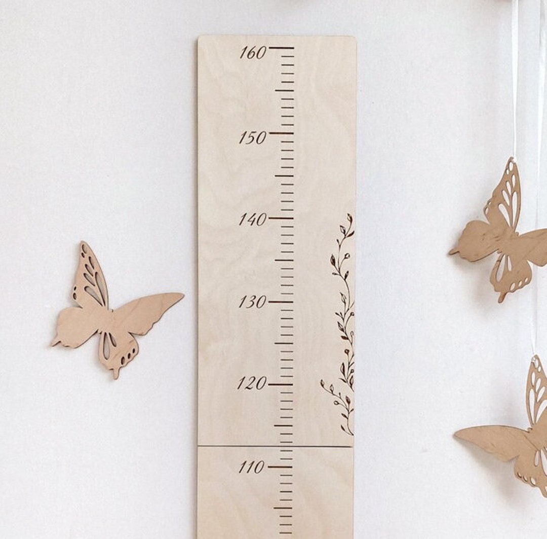Wooden Growth Chart for Kids, Height Measurement for Kids Room, Wooden ...