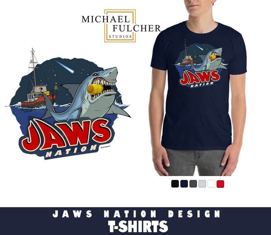 Jaws Nation Shirt, Orca Graphic T Shirt, Casual Short Sleeve Shirt, Fan ...