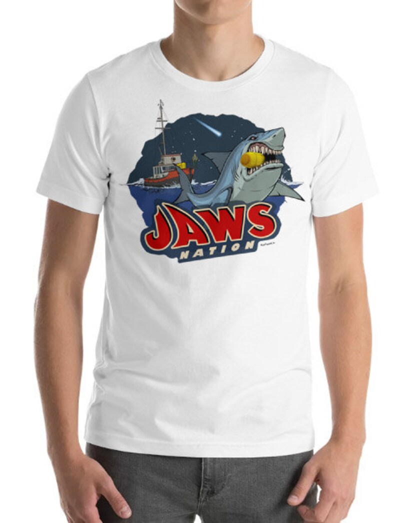 Jaws Nation Shirt, Orca Graphic T Shirt, Casual Short Sleeve Shirt, Fan ...