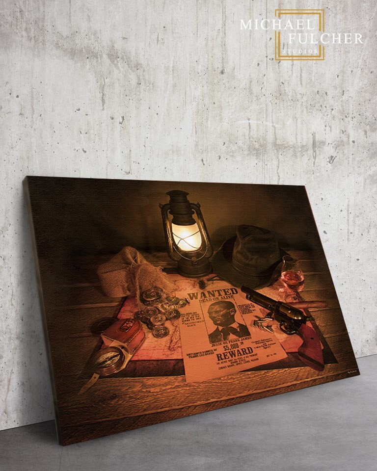 Wanted Dead or Alive Canvas Art Print, Wild West Reward Art, Vintage ...