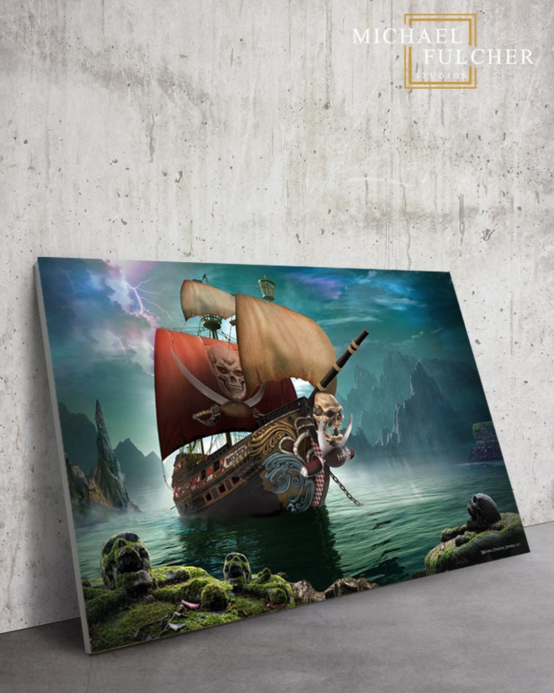 Buccaneers Pirate Ship Canvas Art, Tampa Bay Seascape Painting - Etsy