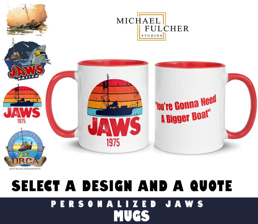 Custom Jaws Coffee Mug With Personalized Movie Quote, Choose Your Jaws ...