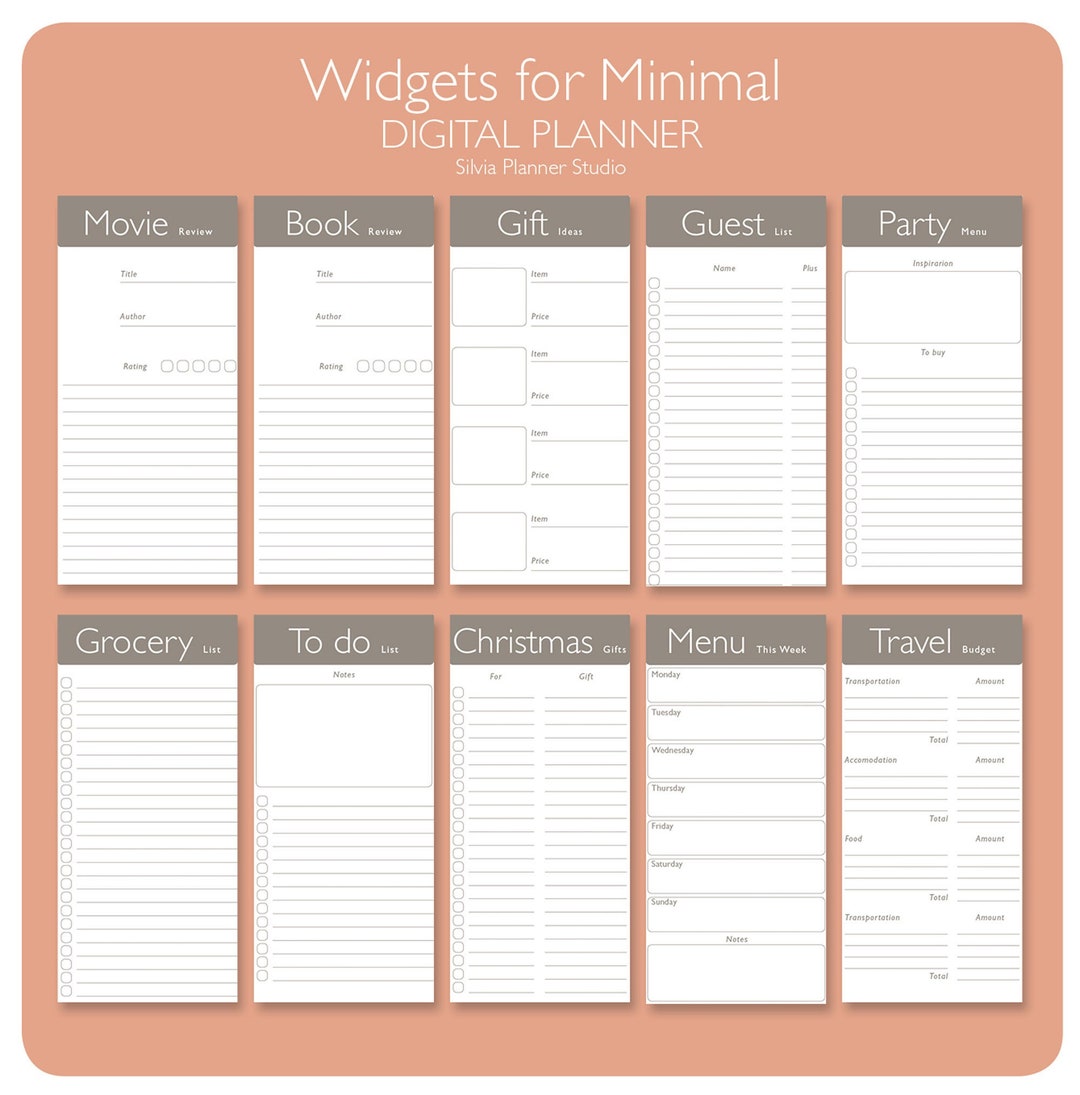 Digital Widgets For Digital Planner Goodnoteswidget Basic Etsy
