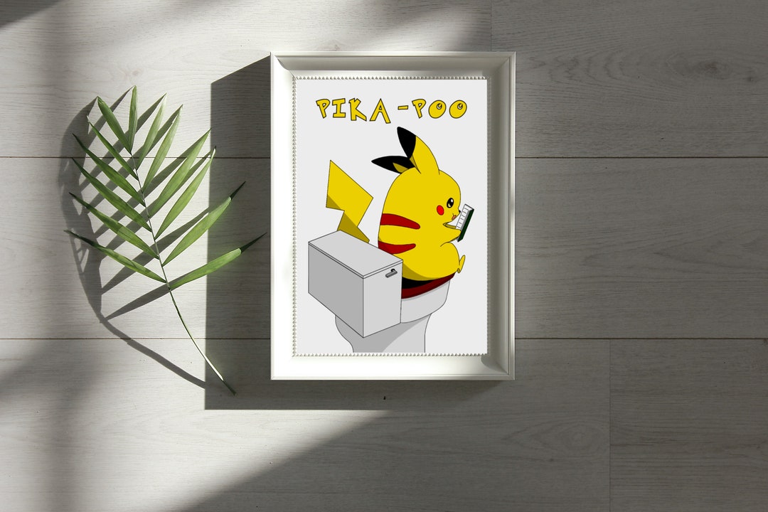 Pika-poo Digital Printing Pikachu Pokemon Wall Decoration - Etsy