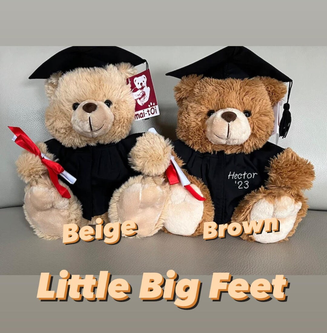 Personalized Graduation Teddy Bear - Diploma, Cap, and Embroidered Gown ...