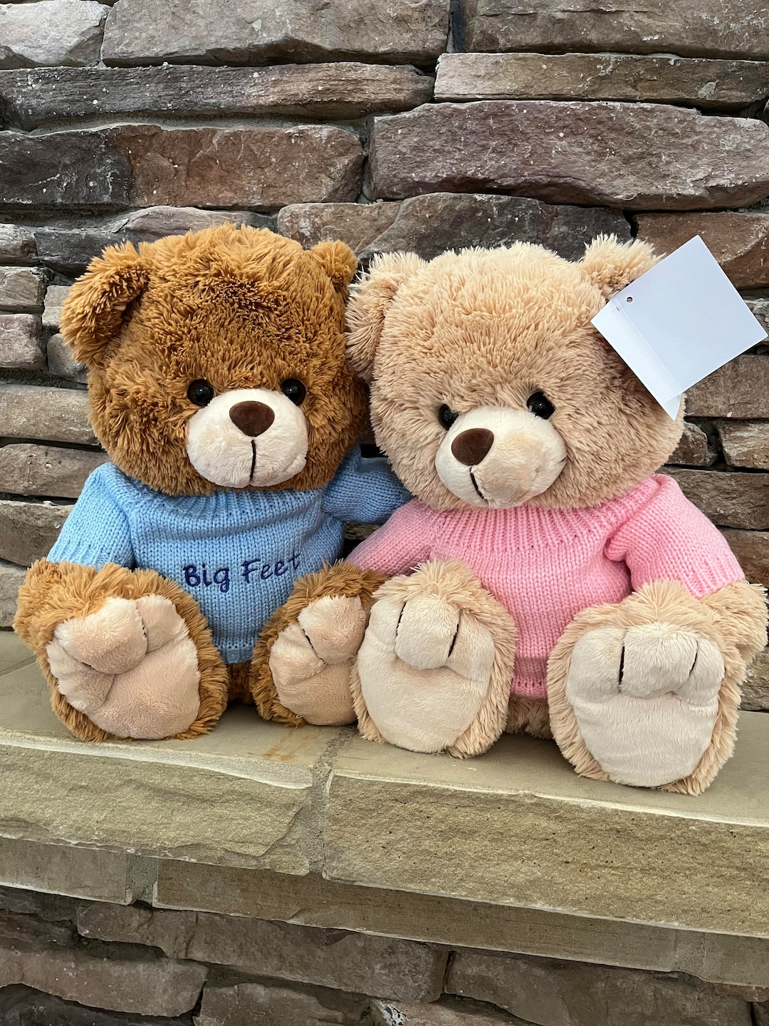 Big Feet Teddy Bear, Personalized Teddy Bear With a Cute Knit Sweater ...