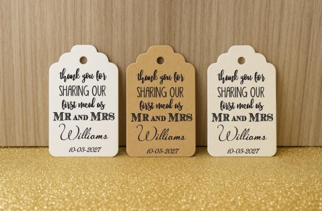 Thank You for Sharing Our First Meal As... Mini Tag, Gift for Guests ...
