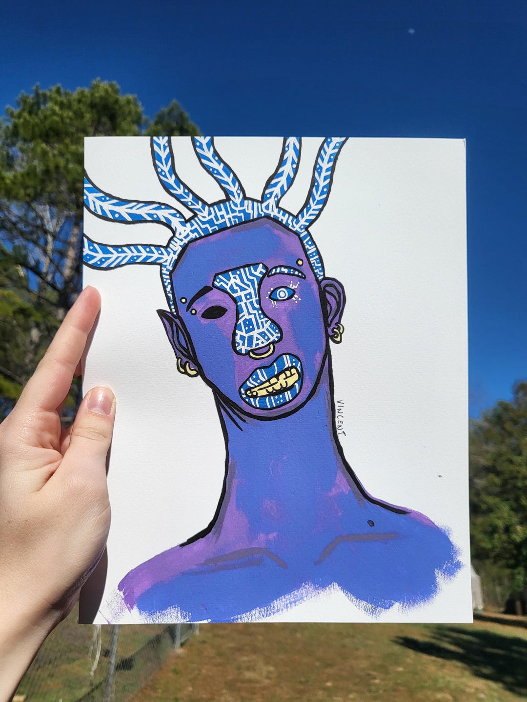 The Purple Cyborg Original Artwork Print - Etsy