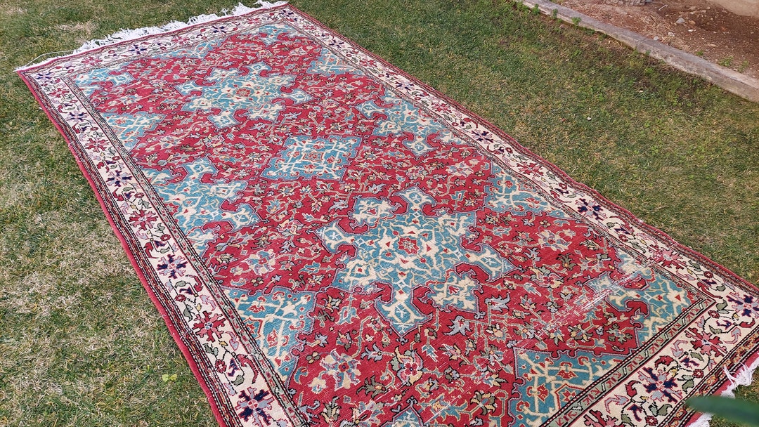 6x12 6x13 7x12 İnspired Handmade Vintage , Colorful Unique Rug ...