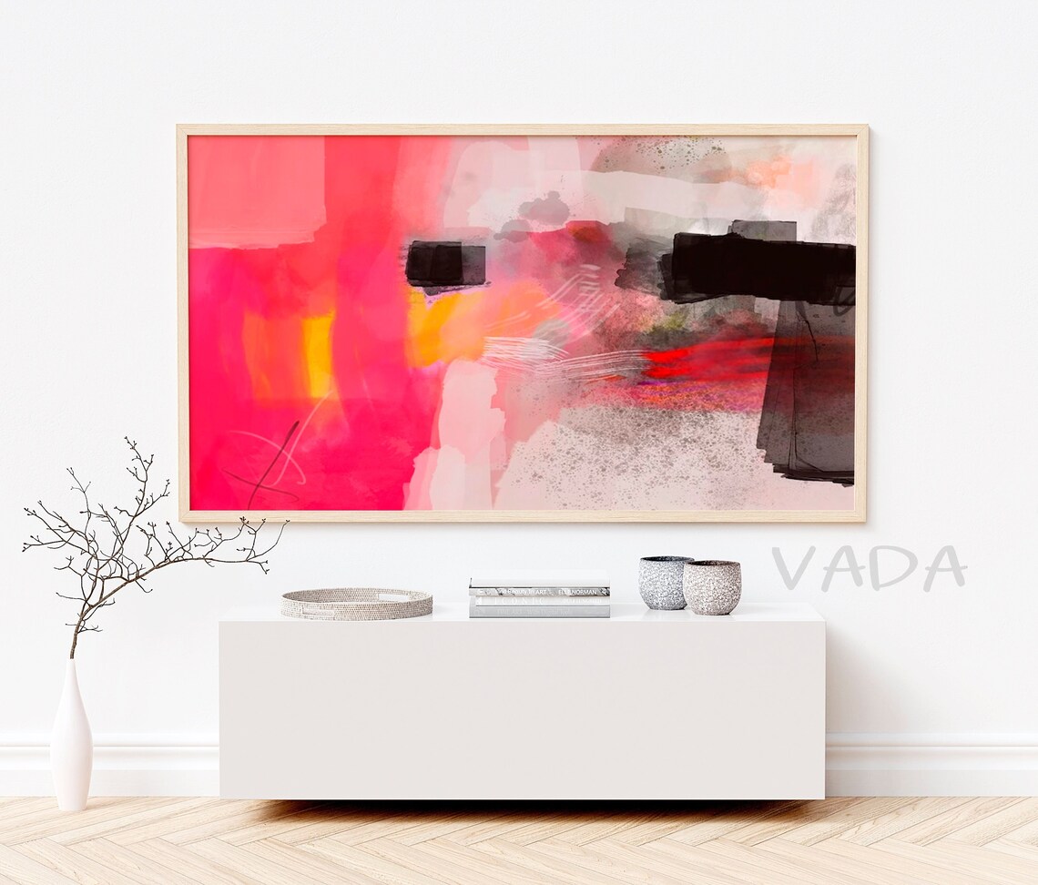 Frame TV Art Pink and Black Digital Art for Samsung TV - Etsy