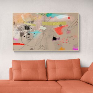 Samsung Frame TV Art, Beige and Orange Digital Art for Samsung TV ...