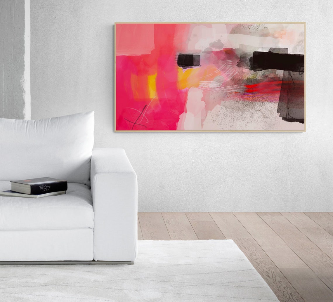 Frame TV Art Pink and Black Digital Art for Samsung TV - Etsy