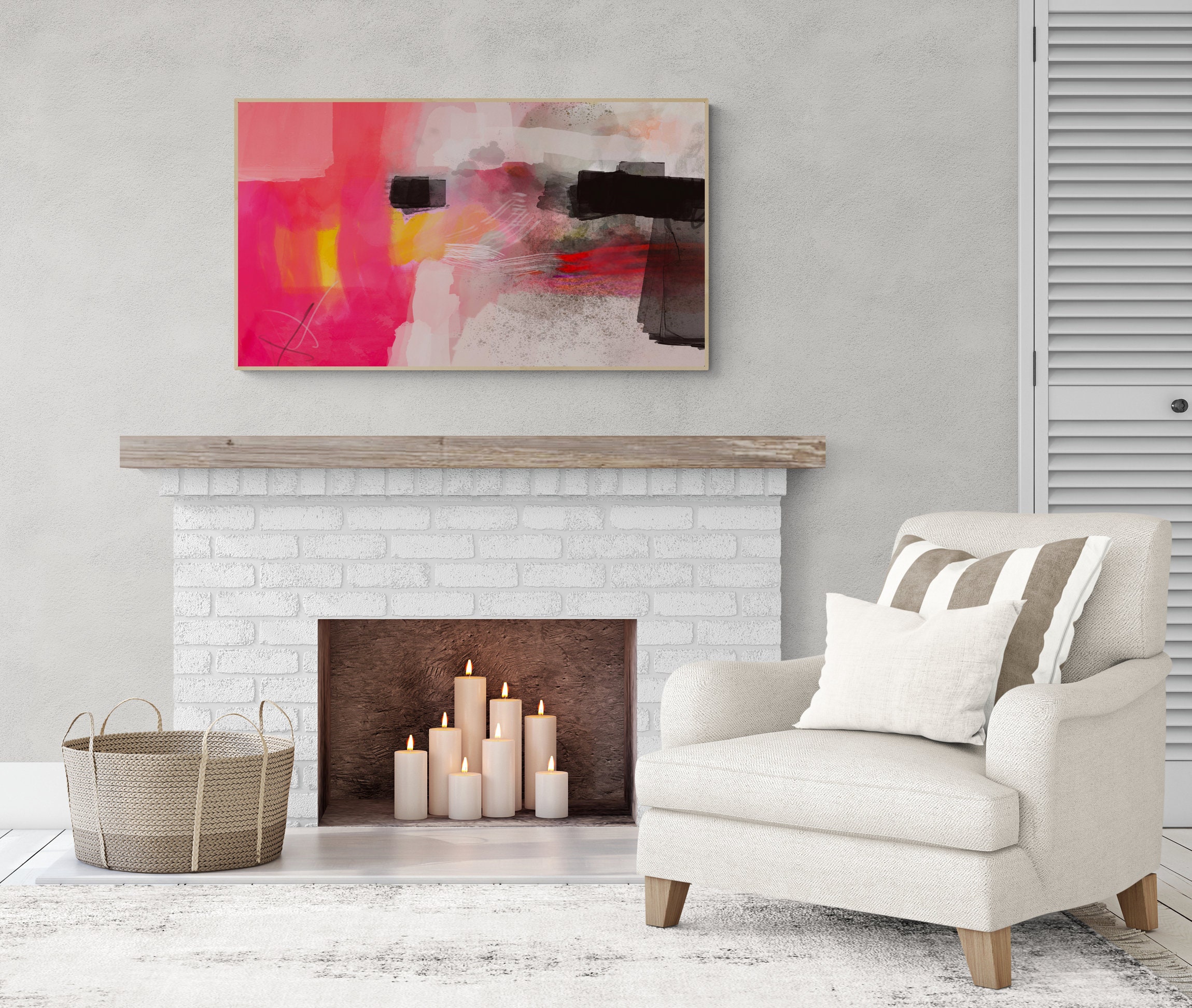 Frame TV Art Pink and Black Digital Art for Samsung TV - Etsy